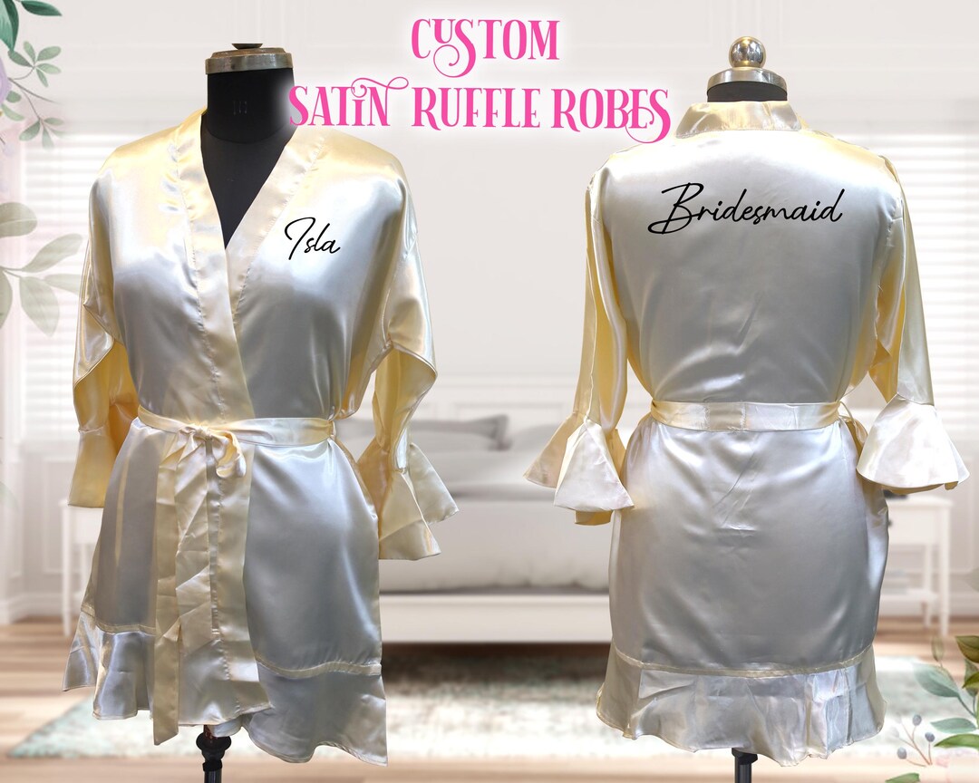 Matching Bridal Party Robes - Plus Size Ruffle Robe - Bridesmaid ...