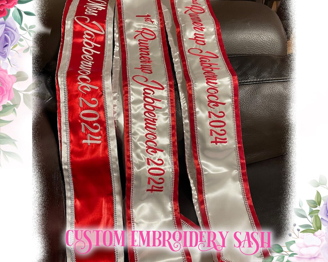 Custom Border Lace Sash Bridal Embroidery Lace Sash Custom Lace Sashes ...