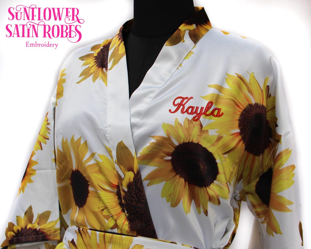 Embroidery Robes Personalized Robes Custom Floral Robes Custom Bridal ...