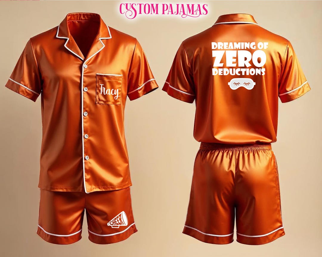 Dreaming of Zero Deductions Pajama Set Custom Cheer Team Pajama Sets ...