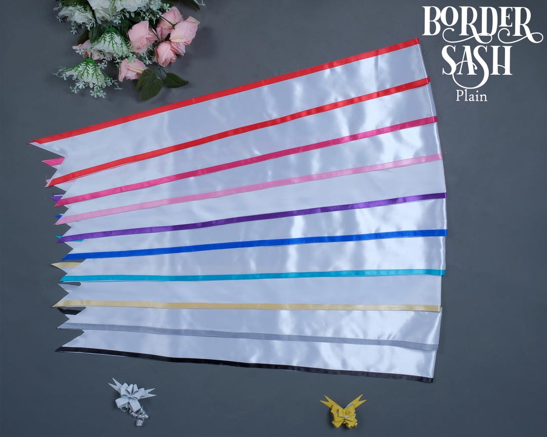 Blank Sash Ribbon Sashes Plain Border Lace Sash Decorate Sash Satin ...