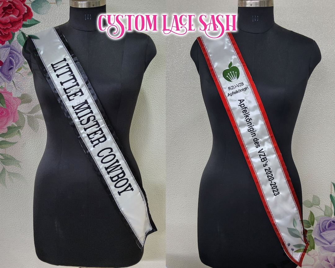 Embroidery Lace Sash Custom Lace Sash Lace Sash Customize Sash ...