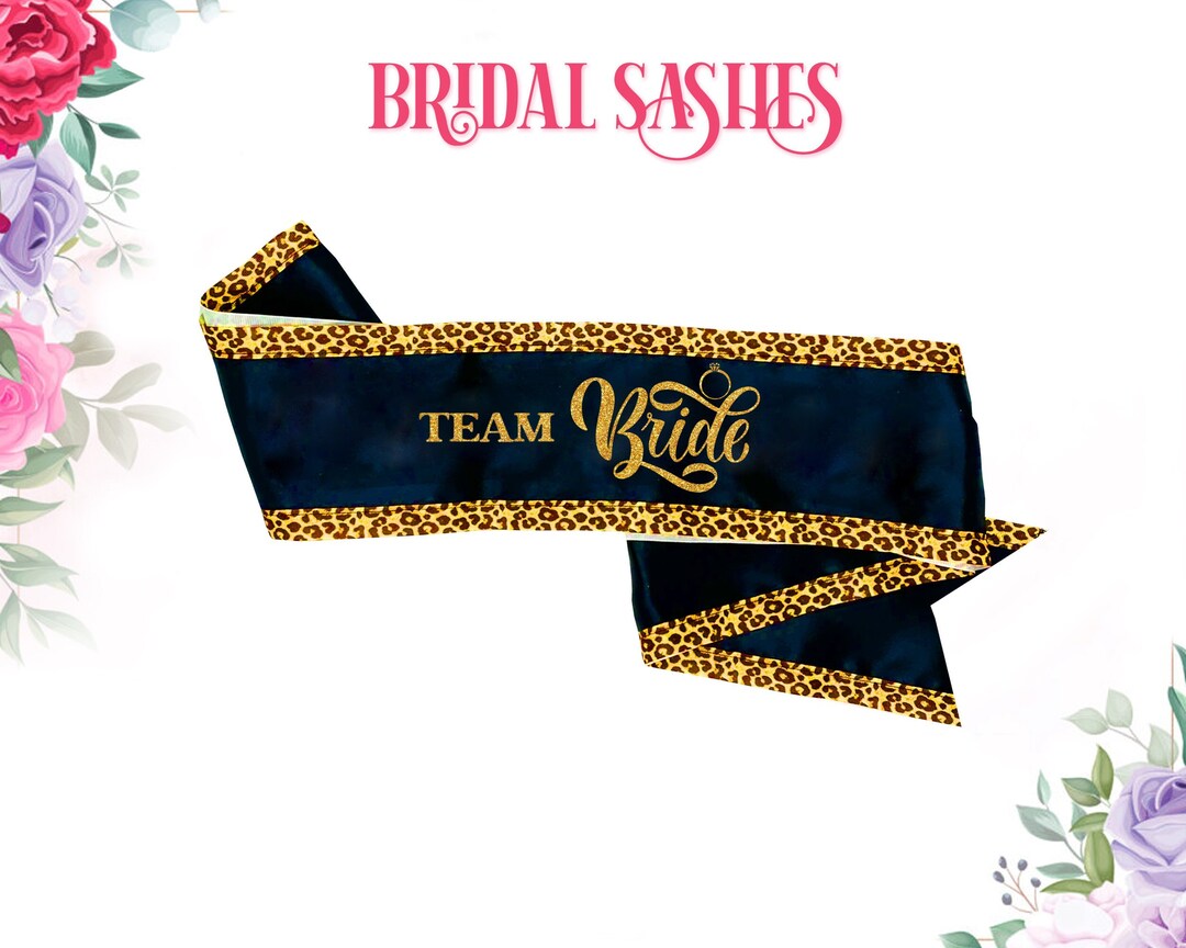 Leopard Sash Personalized Leopard Lace Sash Bridal Sash Customized Sash ...