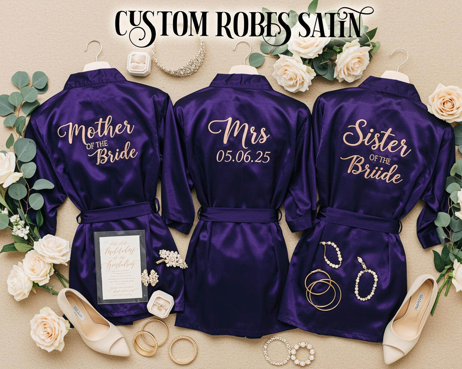 Bride and Bridesmaid Robes Maid of Honor Robes Hen Party Robes Bridal ...