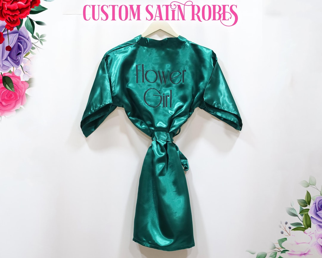 Kids Robe Kimono Robes Flower Girl Satin Robe Bridal Robe Personalized ...