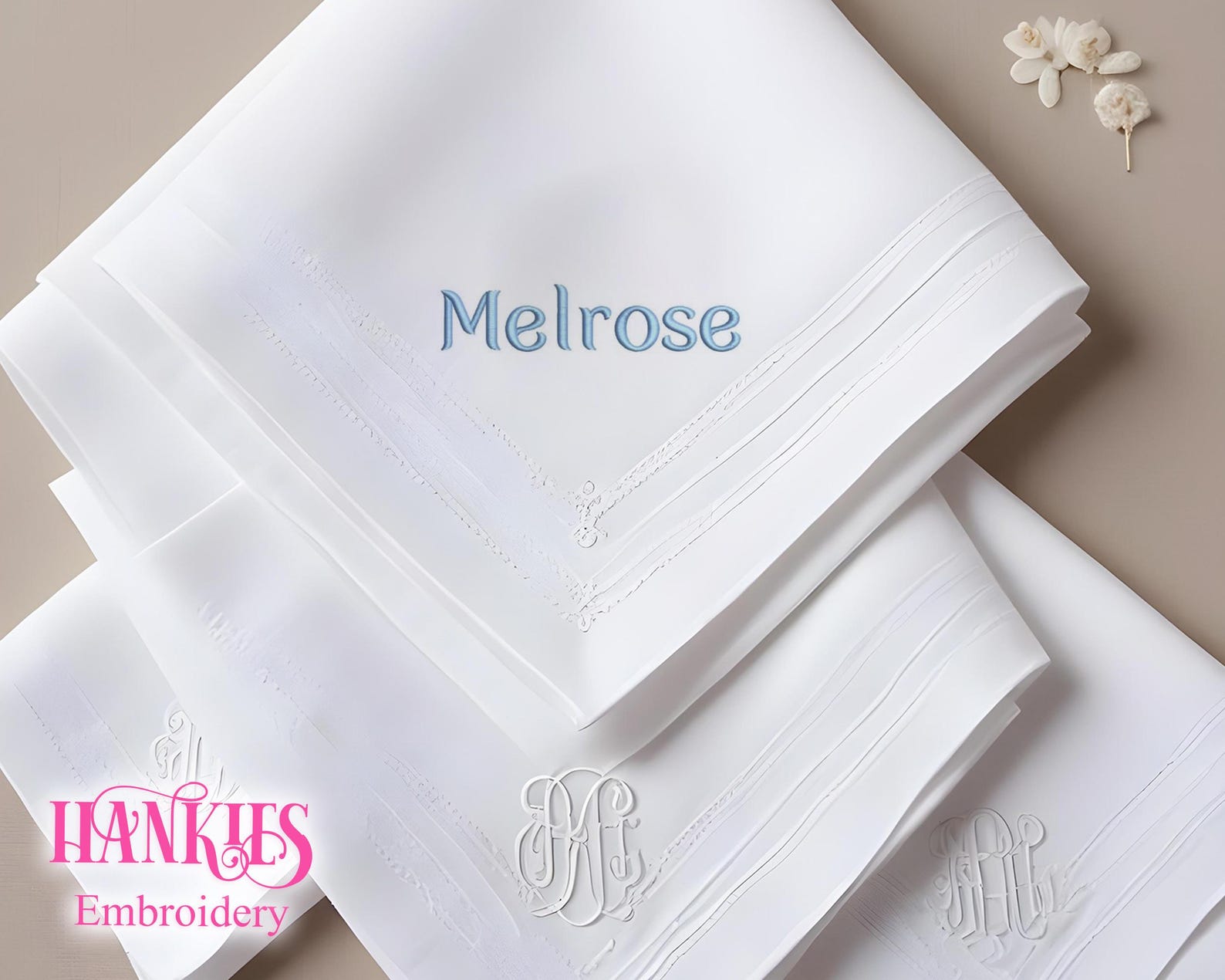 Personalized Handkerchiefs Custom Embroidery Handkerchiefs Custom ...