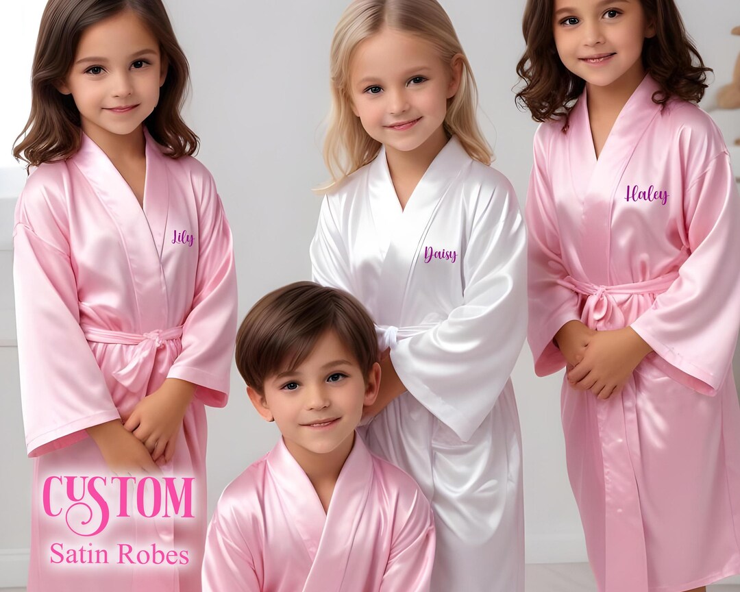 Custom Kids Robe Set of 4,5,6,7,8,9,10,11,12 Custom Robes Kimono Robes ...