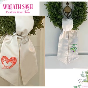 Valentine Wreath Sash, Custom Embroidered Wreath Sash, Door Hanger ...