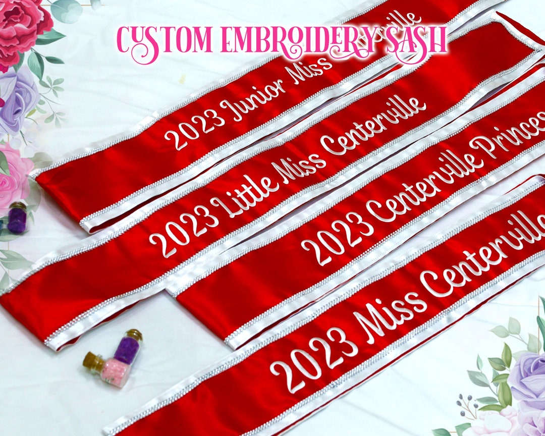 Personalized Embroidery Lace Sash Custom Lace Sash Lace Sash Customize ...