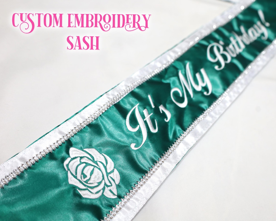 Personalized Embroidery Lace Sash Custom Lace Sash Lace Sash Customize ...