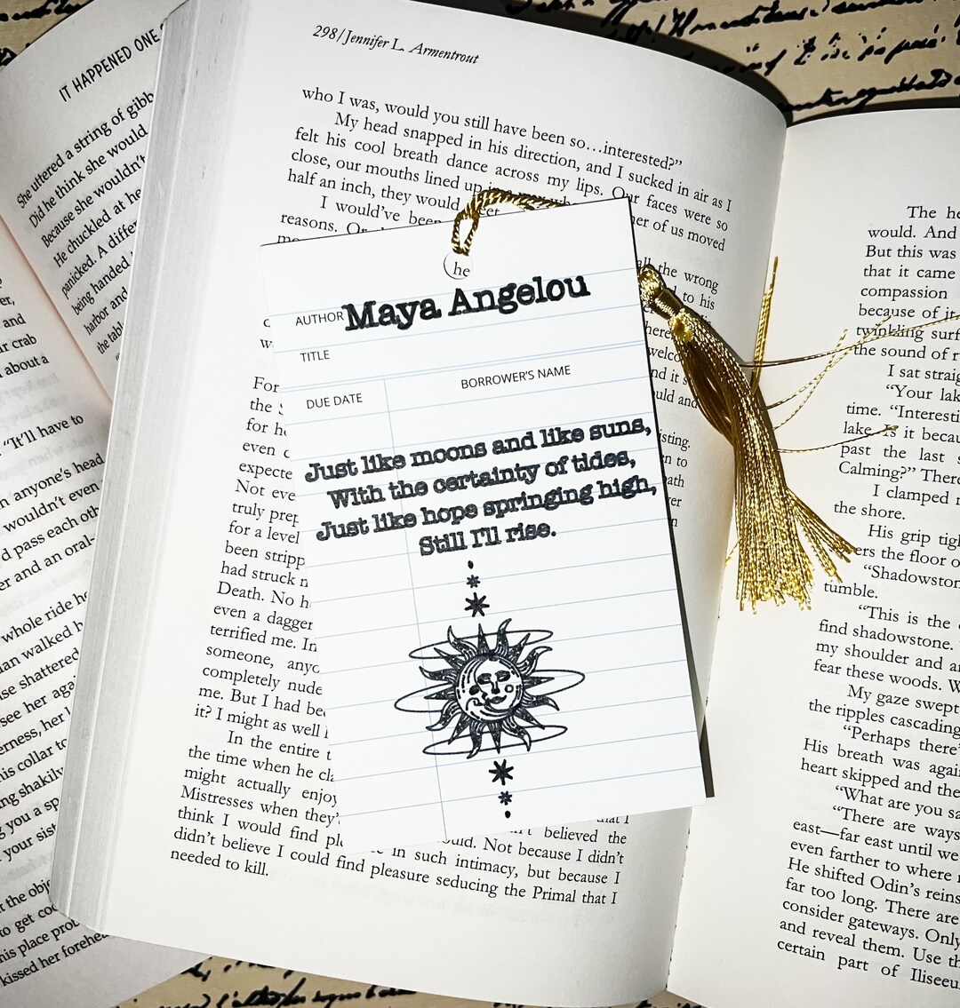 Maya Angelou Quote Library Bookmark - Etsy