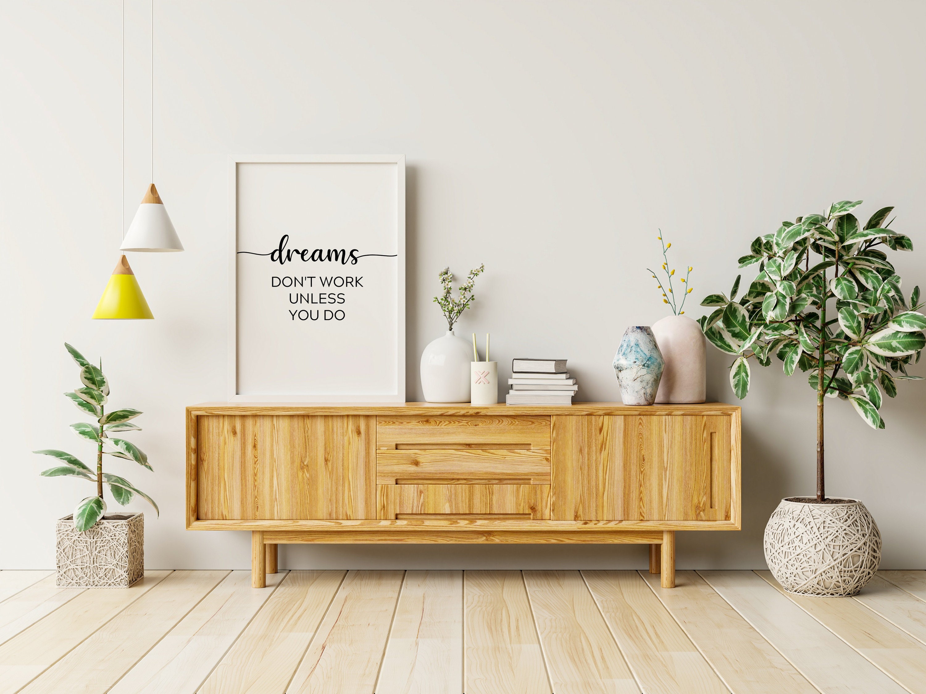 Dreams Don't Work Unless You Do Printable Wall Art, Motivational Quotes ...