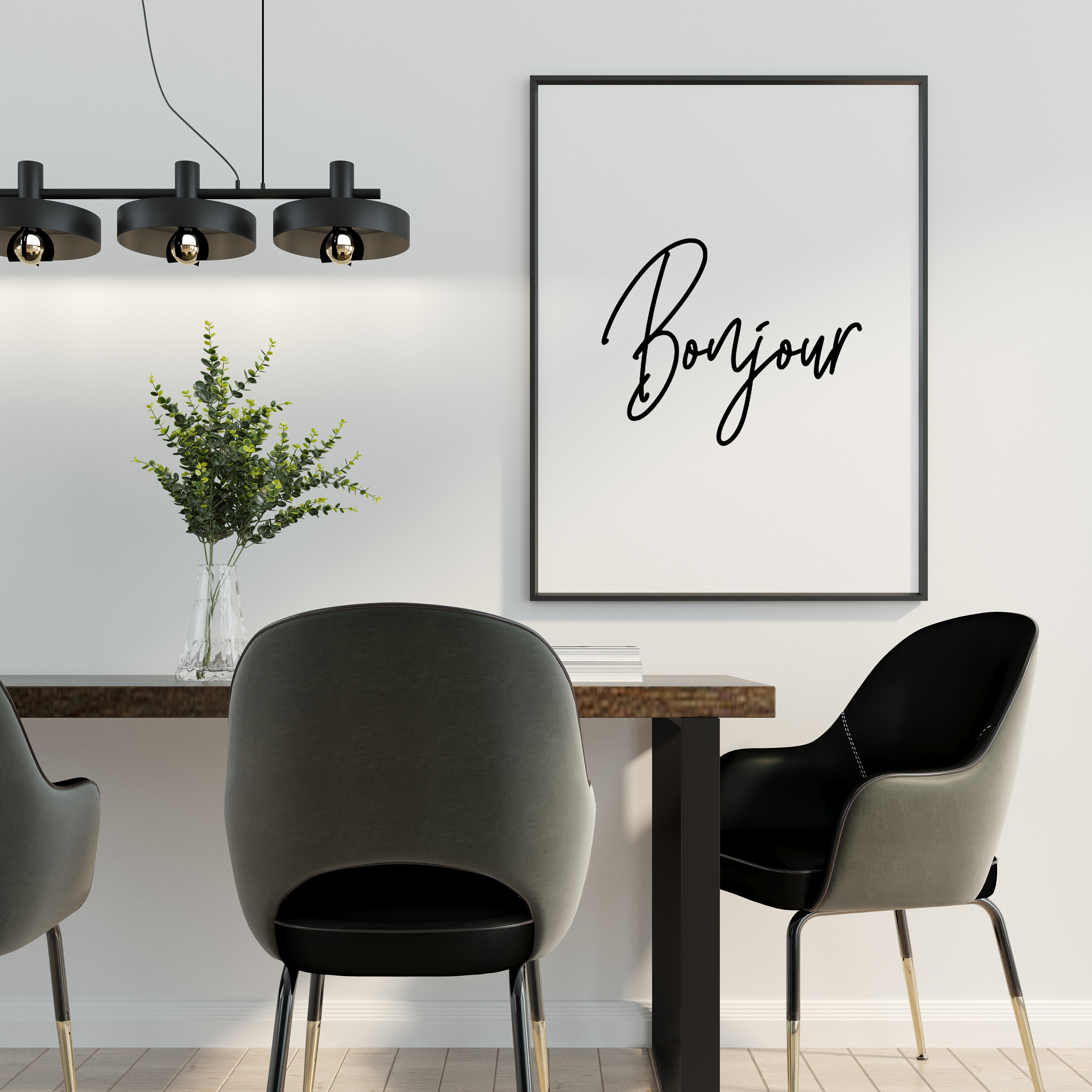 Bonjour Printable Wall Art, Motivational Quotes Print, Inspirational ...