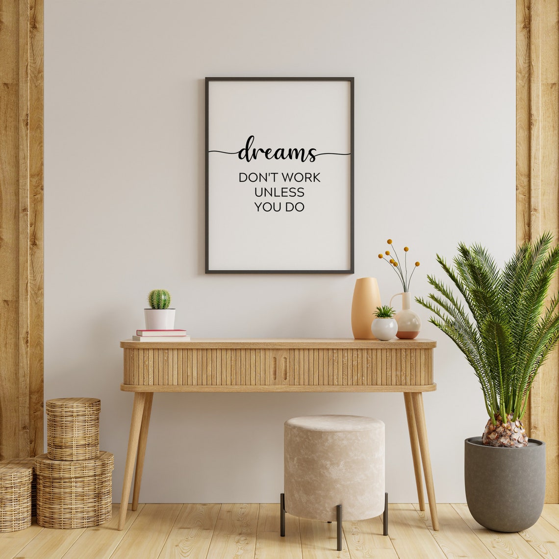 Dreams Don't Work Unless You Do Printable Wall Art, Motivational Quotes ...