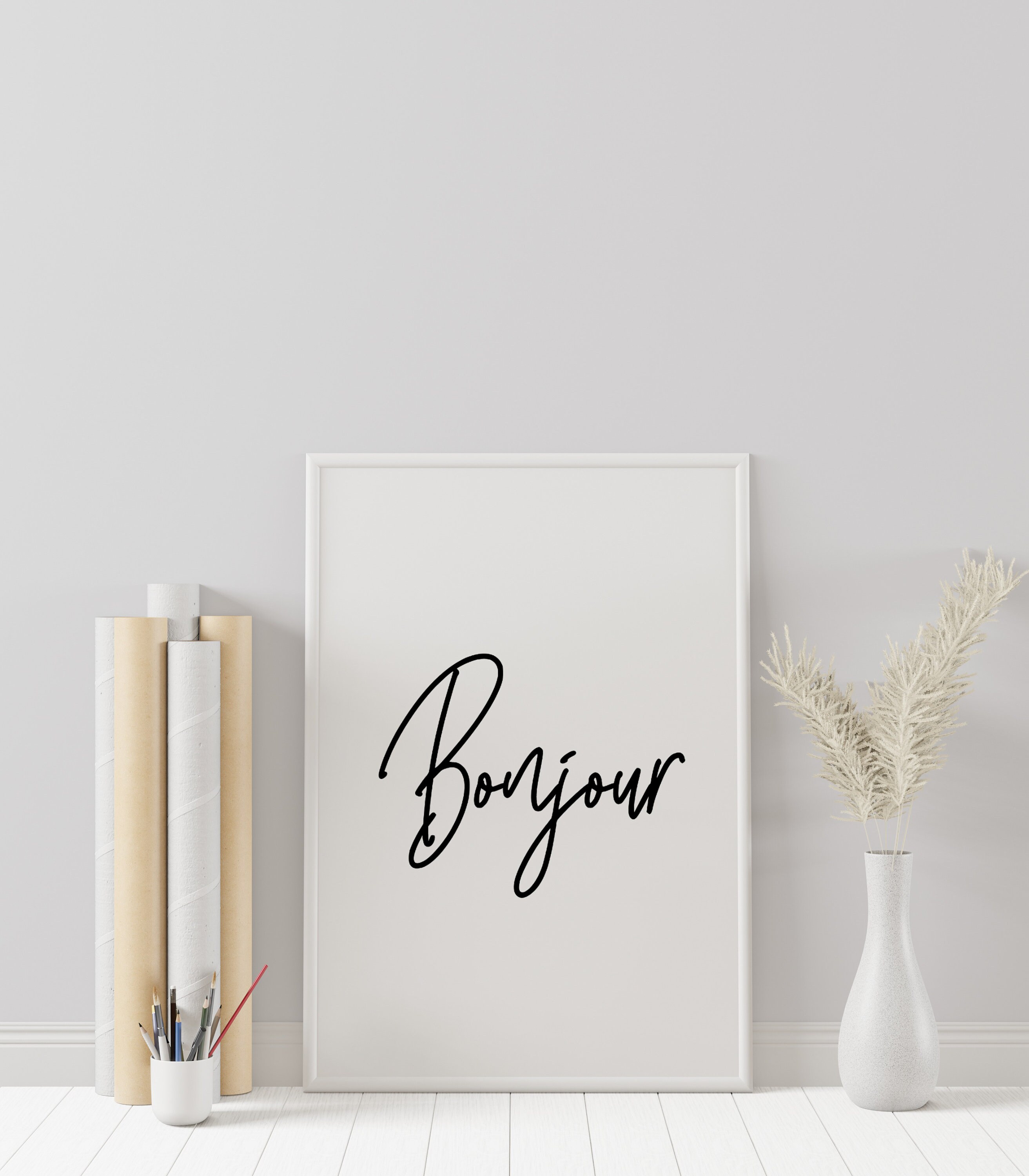 Bonjour Printable Wall Art, Motivational Quotes Print, Inspirational ...