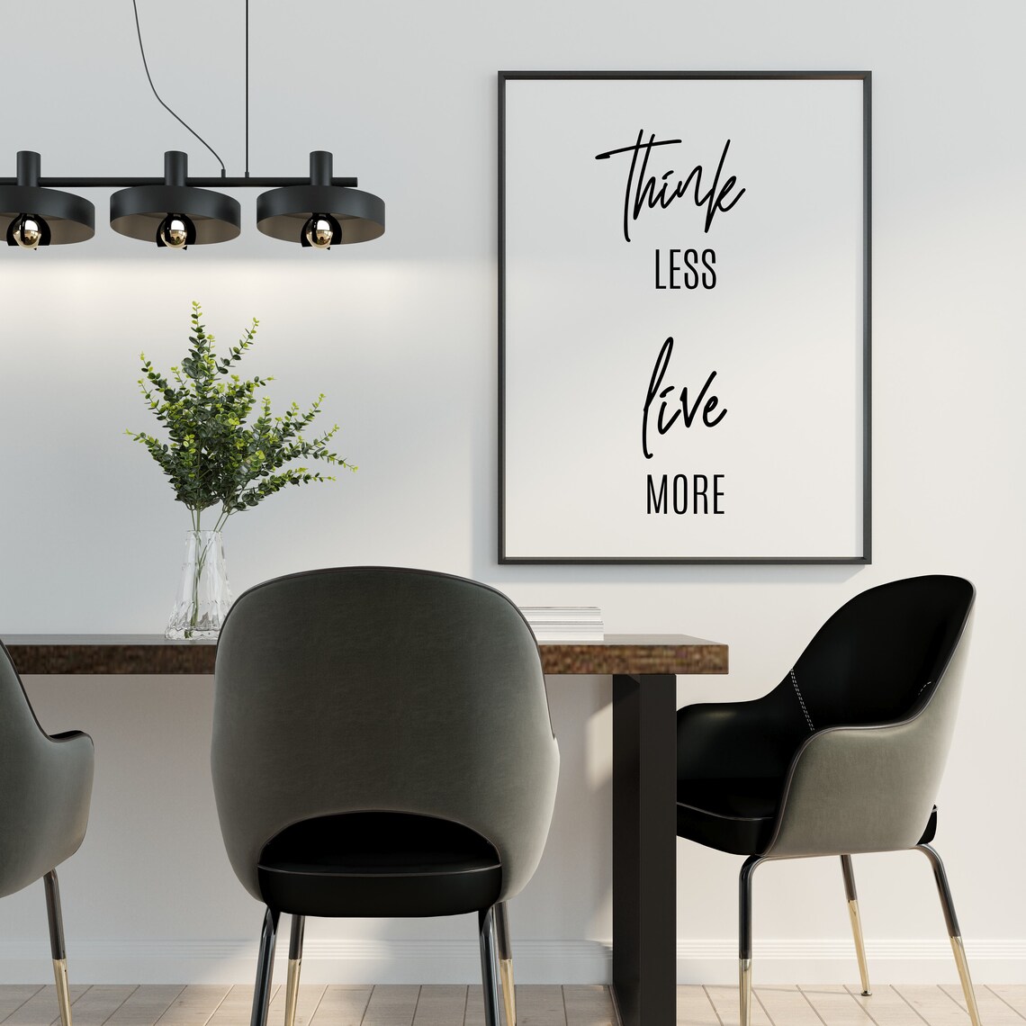 Think Less Live More Printable Wall Art, Motivational Quotes Print ...
