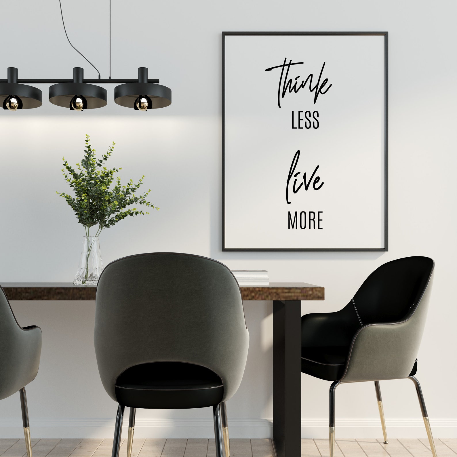 Think Less Live More Printable Wall Art, Motivational Quotes Print ...