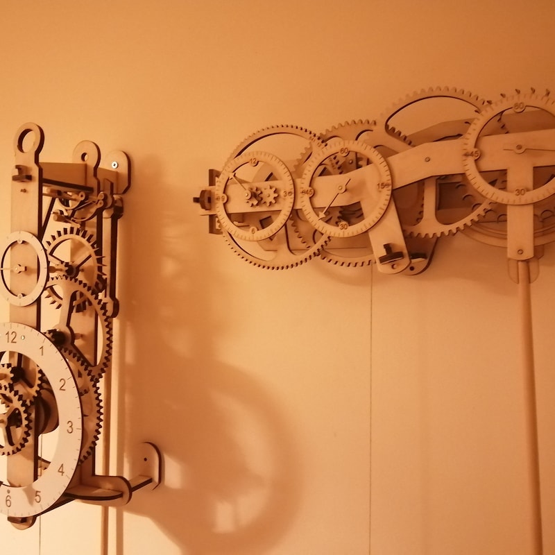 Wooden Gear Clock Kit - Etsy