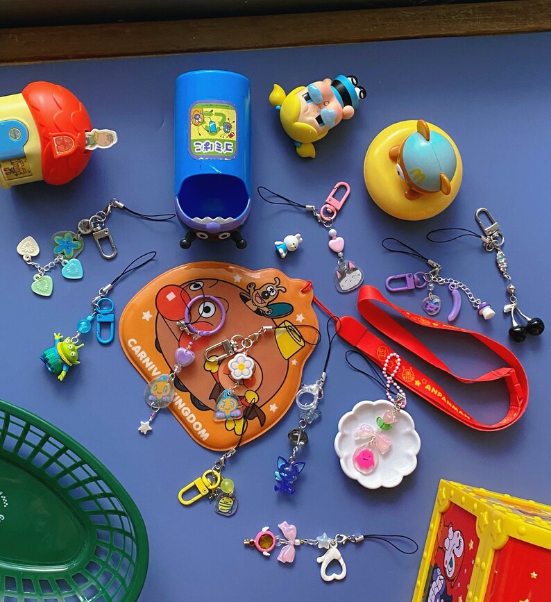 Beaded Gacha Toy and Resin Shrink Plastic Character Phone Charms ...