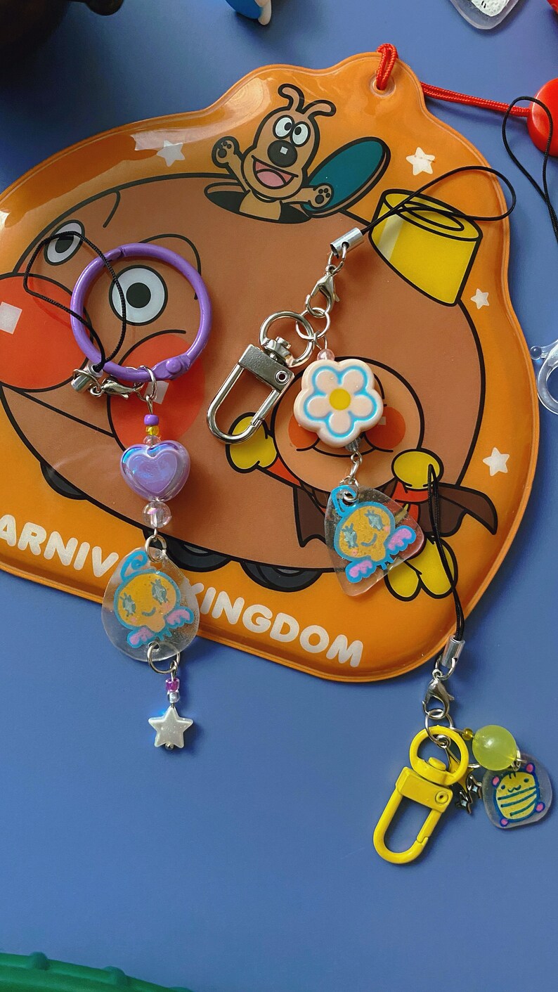 Beaded Gacha Toy and Resin Shrink Plastic Character Phone Charms ...