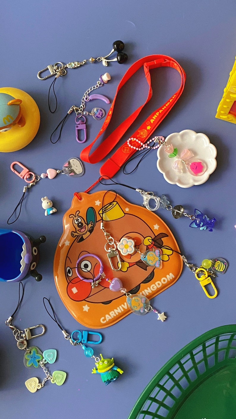 Beaded Gacha Toy and Resin Shrink Plastic Character Phone Charms ...