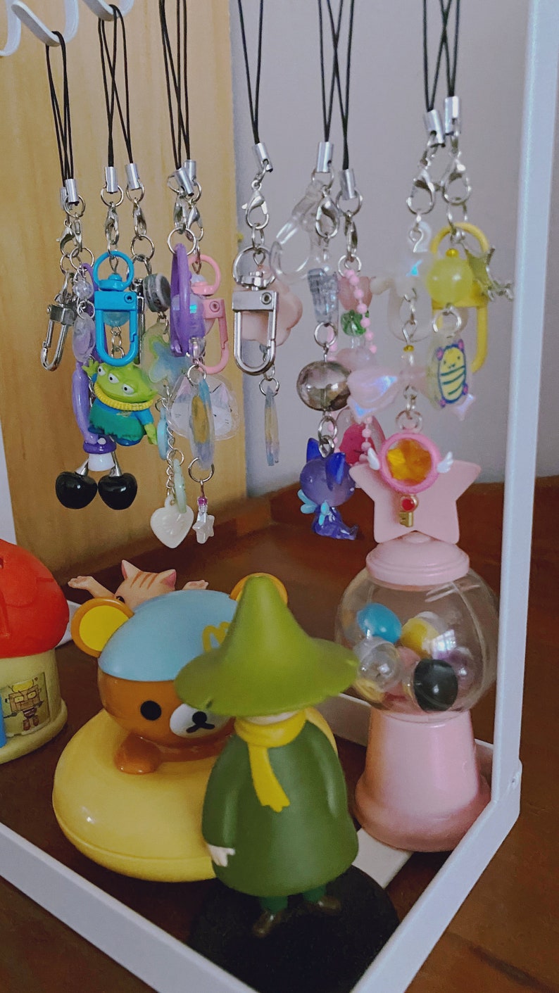 Beaded Gacha Toy and Resin Shrink Plastic Character Phone Charms ...