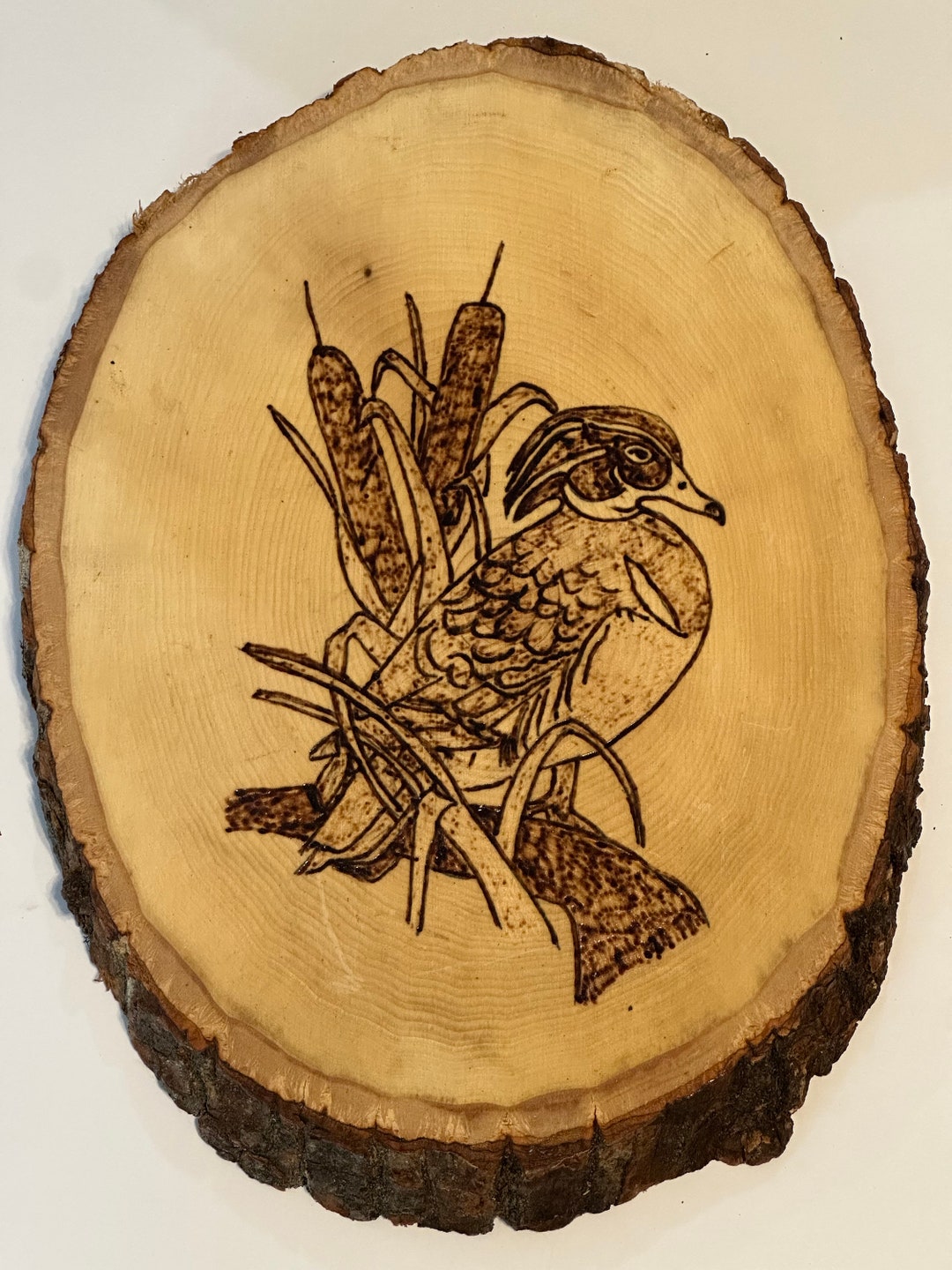 Wood Plaque Duck Hand Crafted Wood Burning - Etsy