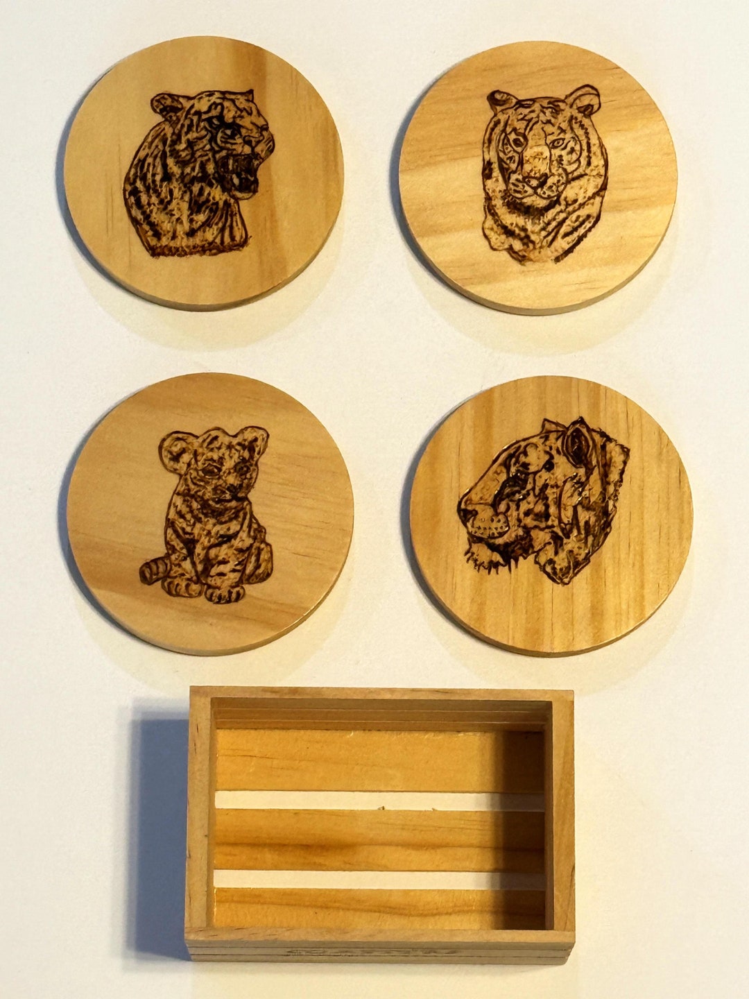 Coasters - Tiger Design - Etsy