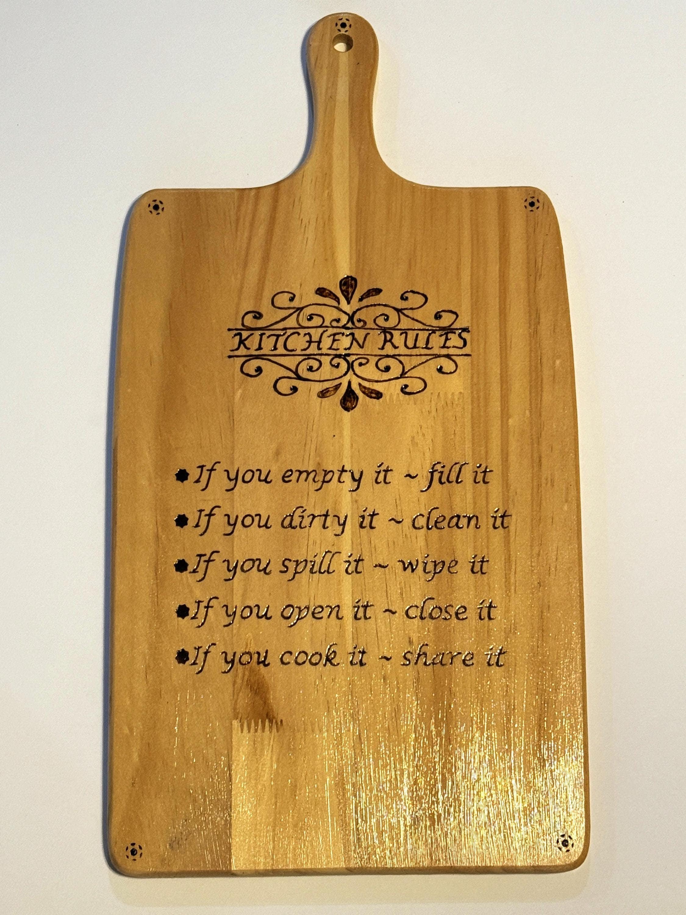Cutting Board - Kitchen Rules - Etsy