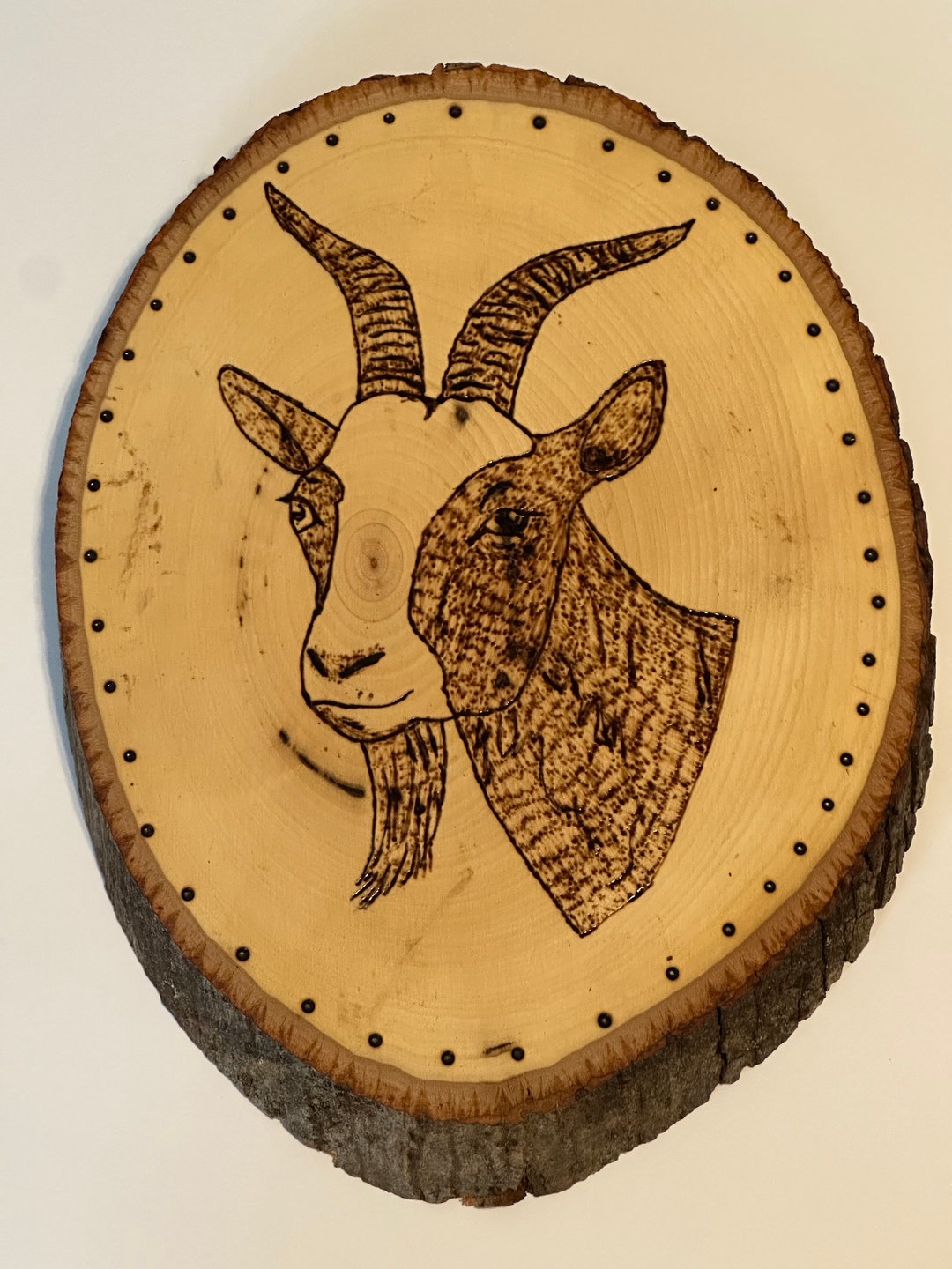Wood Plaque Goat Hand Crafted Wood Burning - Etsy