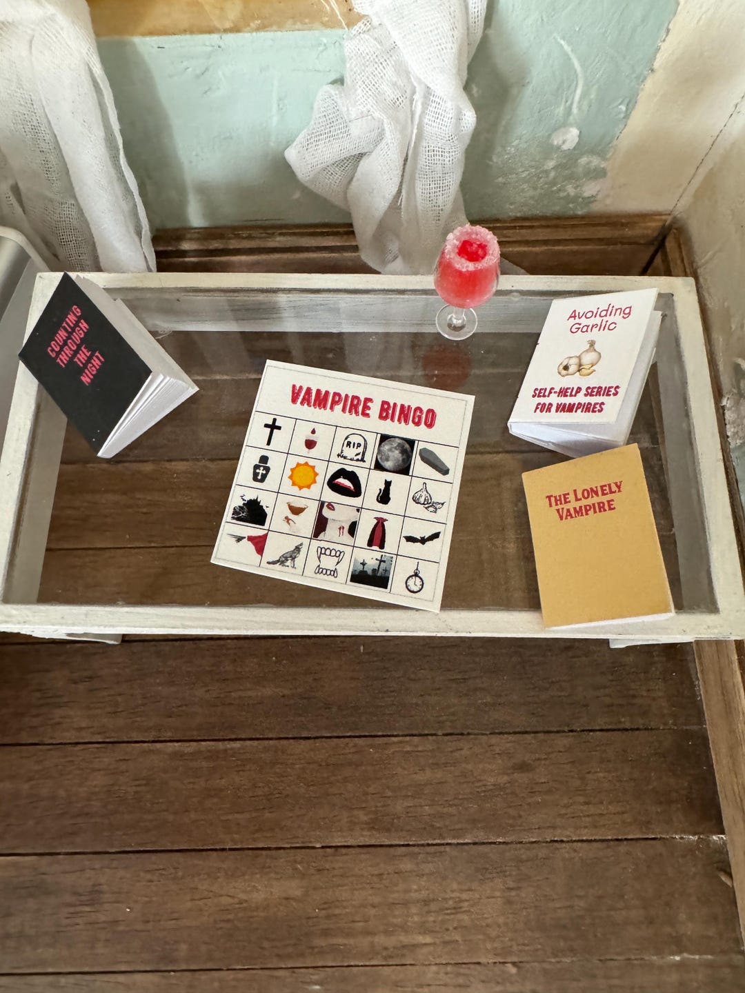 1/12 Vampire Dollhouse Miniature Set 3 Books, Blood Craft Cocktail ...