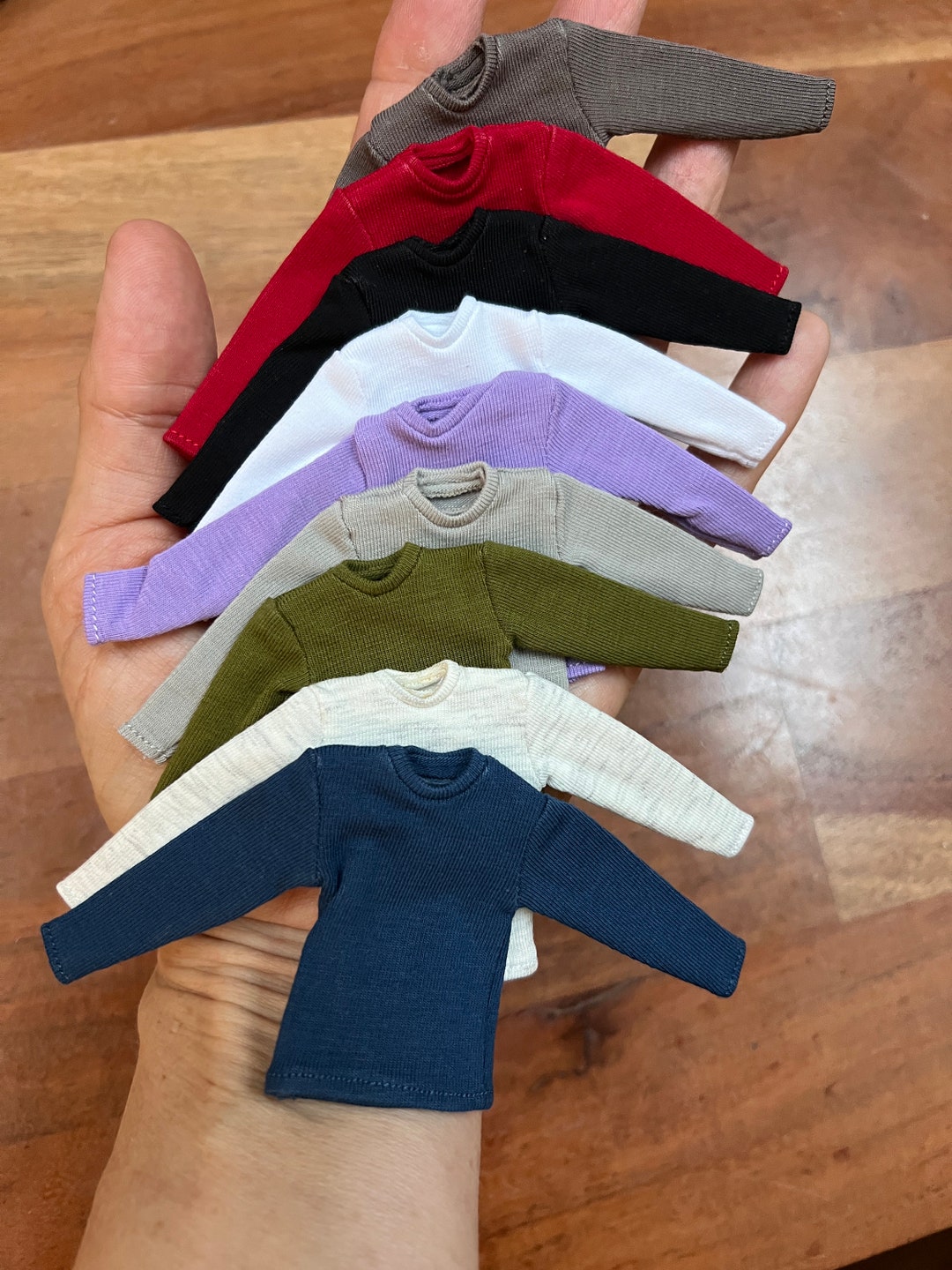 Dollhouse Miniature Shirt 1/12 Long Sleeve Shirt Unisex Top Tee Phicen ...