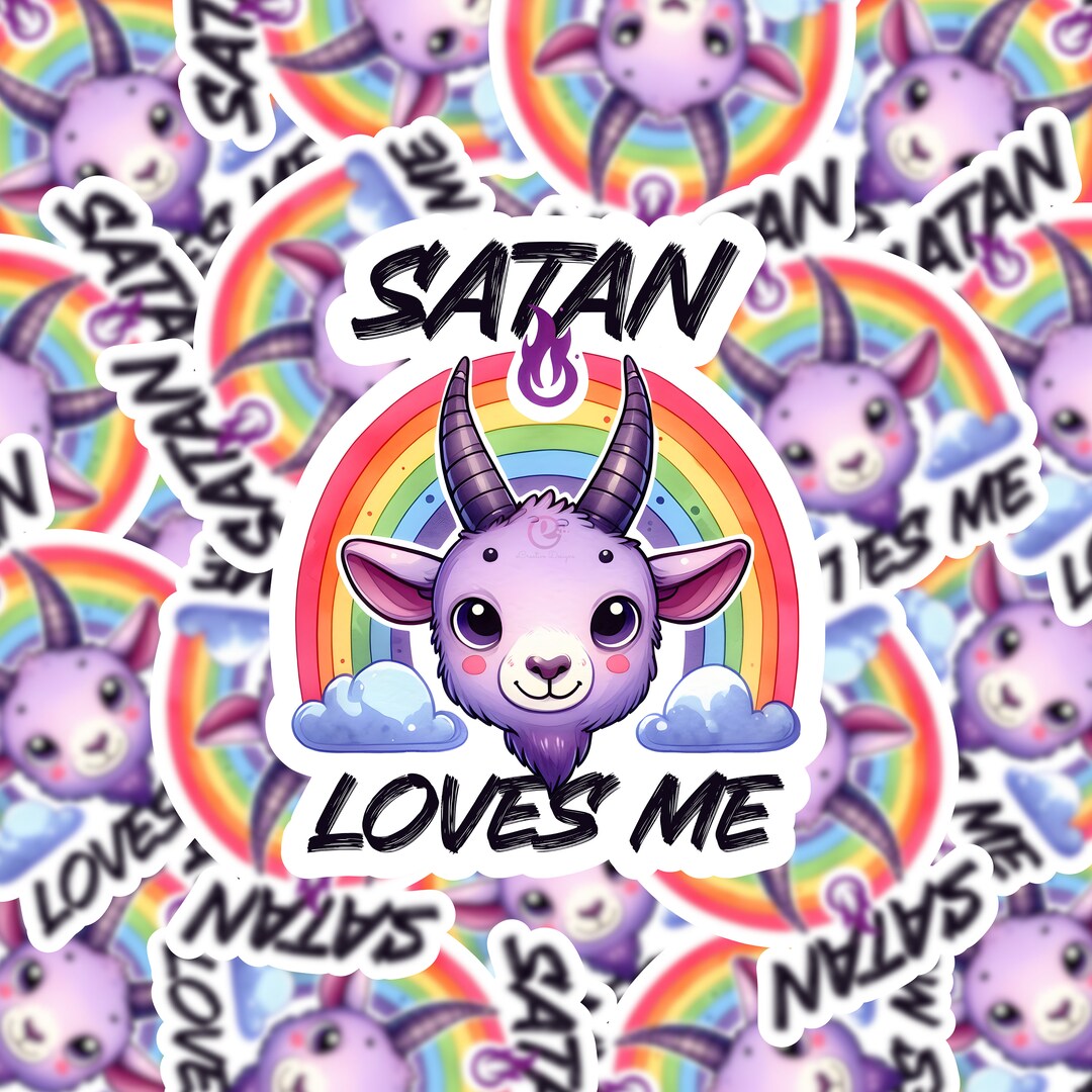 Satan Loves Me Baphomet Vinyl Sticker: Water Resistant - Etsy