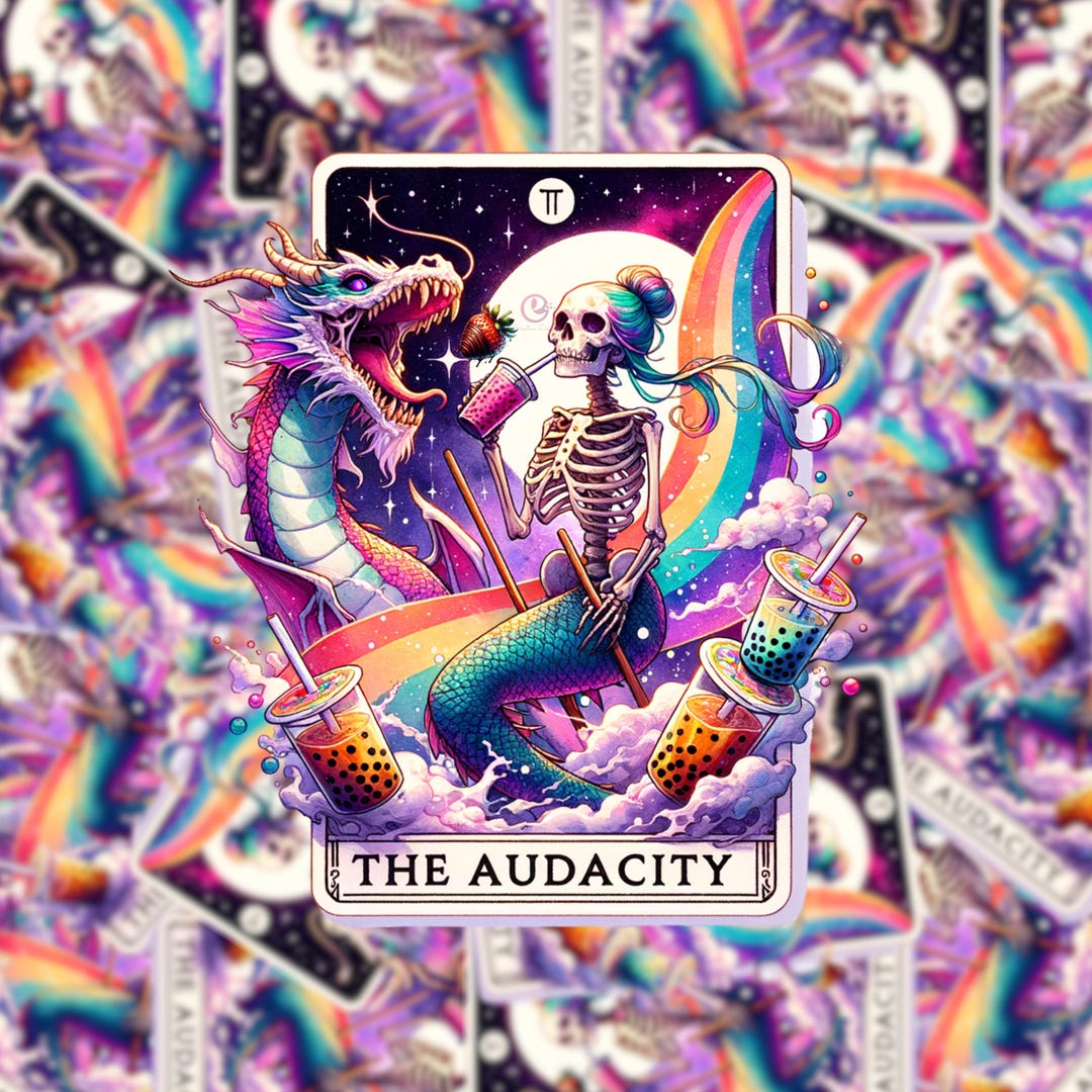 The Audacity, Tarot Vinyl Sticker, Water Resistant, Die Cut, Laptop ...