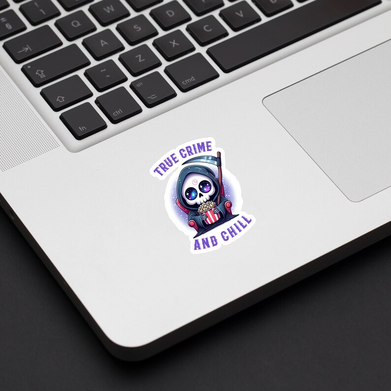 True Crime and Chill Grim Reaper Vinyl Sticker: Water Resistant - Etsy