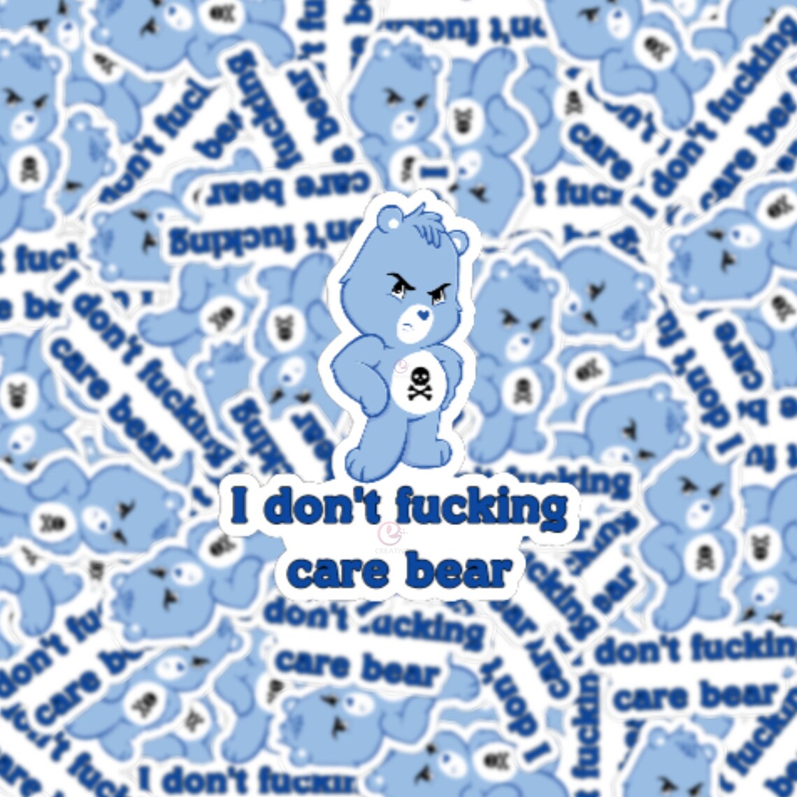 I Dont Fucking Care Bear Vinyl Sticker Water Resistant Etsy
