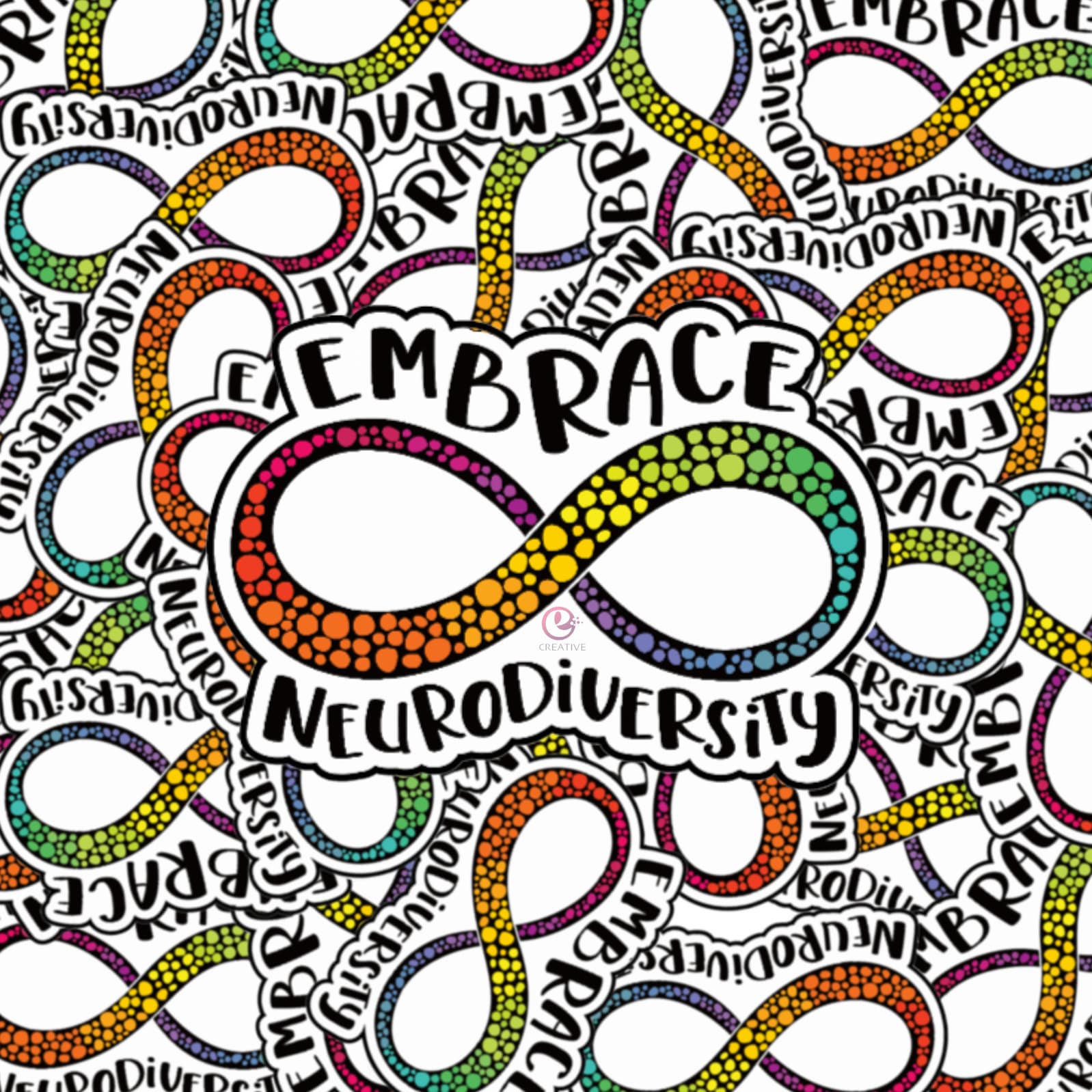 Embrace Neurodiversity Infinity Symbol Vinyl Sticker: Water Resistant ...