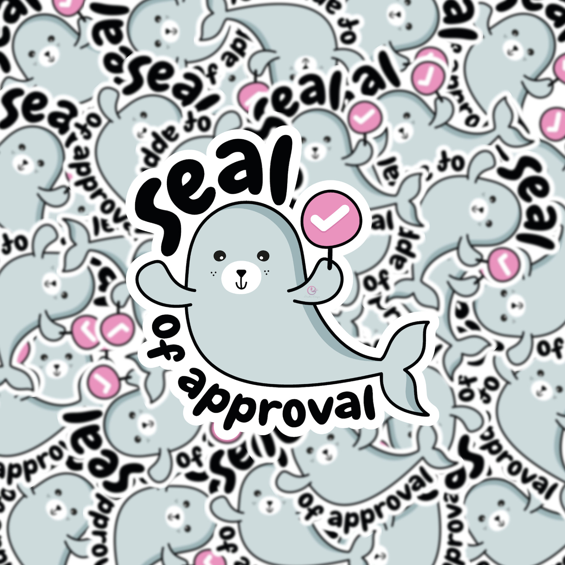 Seal of Approval, Cute Vinyl Sticker, Water Resistant, Die Cut, Laptop ...