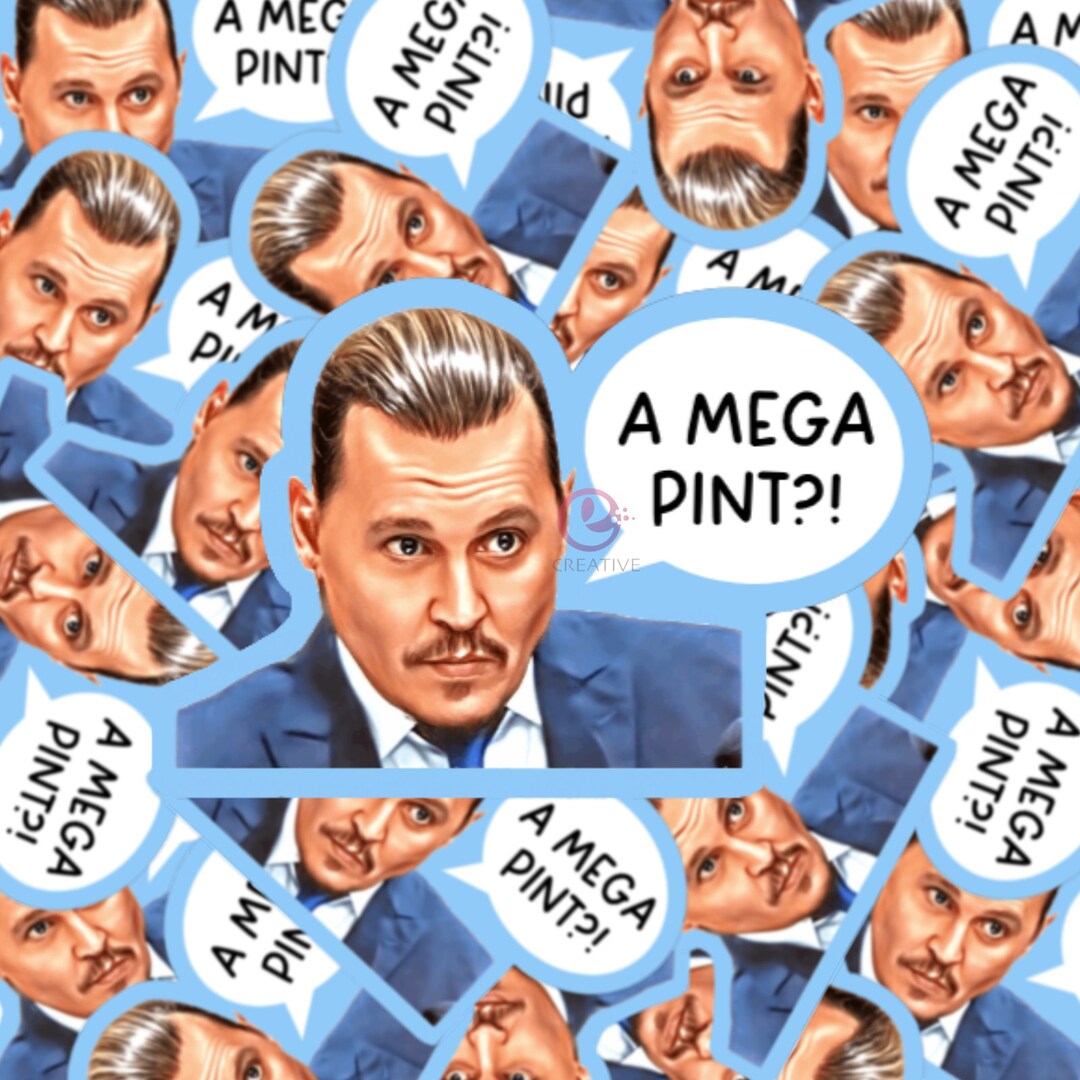 Johnny Depp Mega Pint Vinyl Sticker, Water Resistant - Etsy