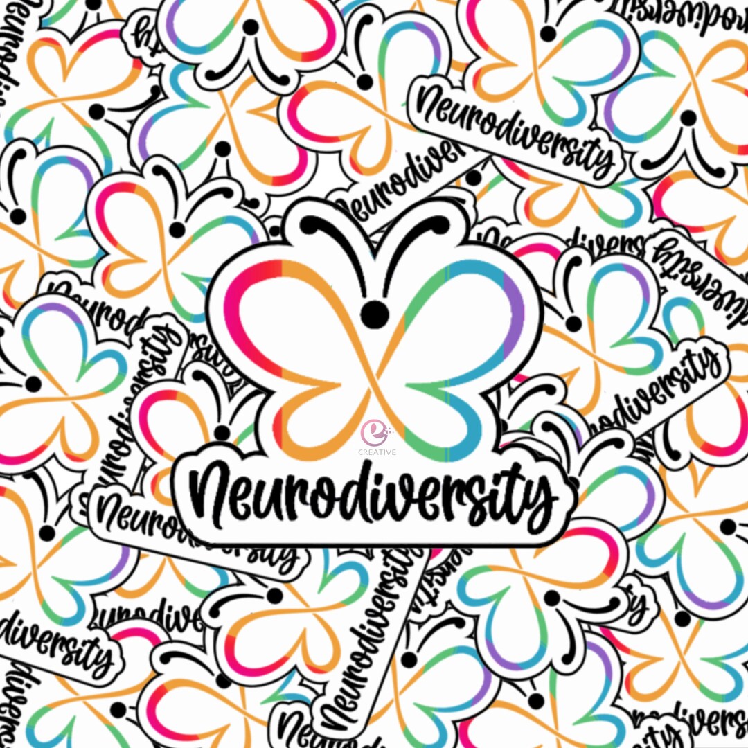 Neurodiversity Butterfly Vinyl Sticker, Water Resistant, Die Cut ...
