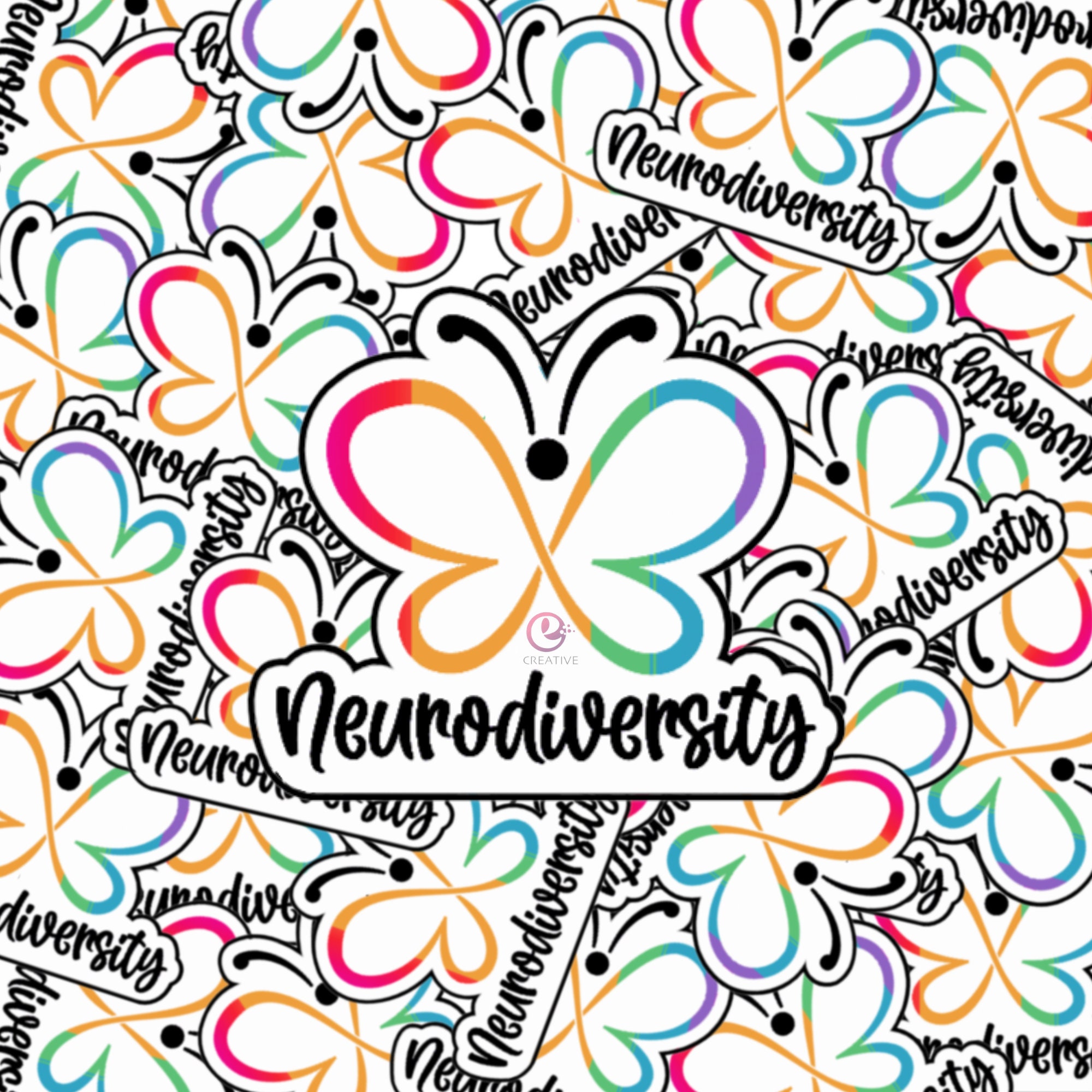 Neurodiversity Butterfly Vinyl Sticker: Water Resistant - Etsy
