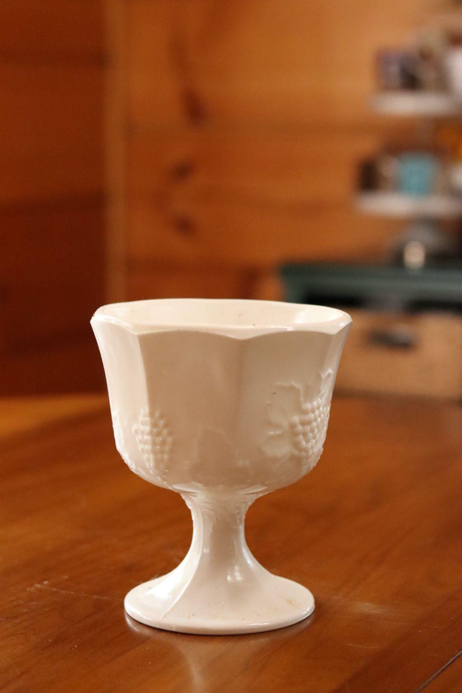 White Colony "harvest" Milk Glass Footed Candy Dish With Lid / Grapes ...