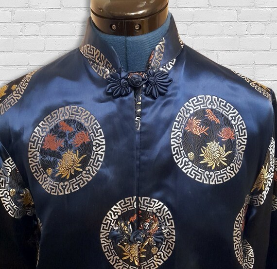 1950s Chinese Satin Gown | Vintage Oriental Mandarin … - Gem