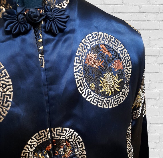 1950s Chinese Satin Gown | Vintage Oriental Mandarin … - Gem