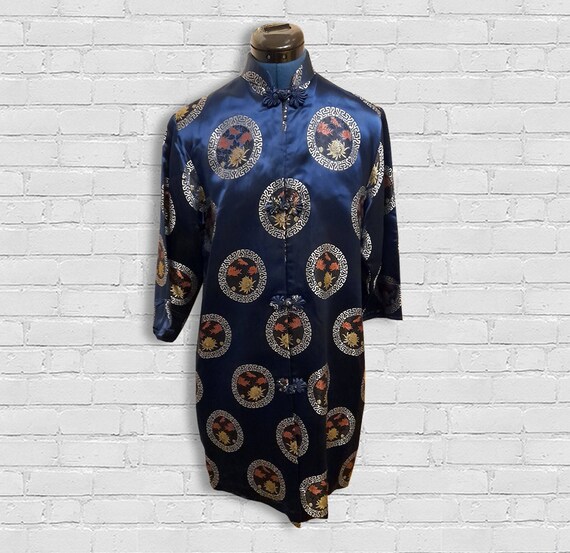 1950s Chinese Satin Gown | Vintage Oriental Mandarin … - Gem