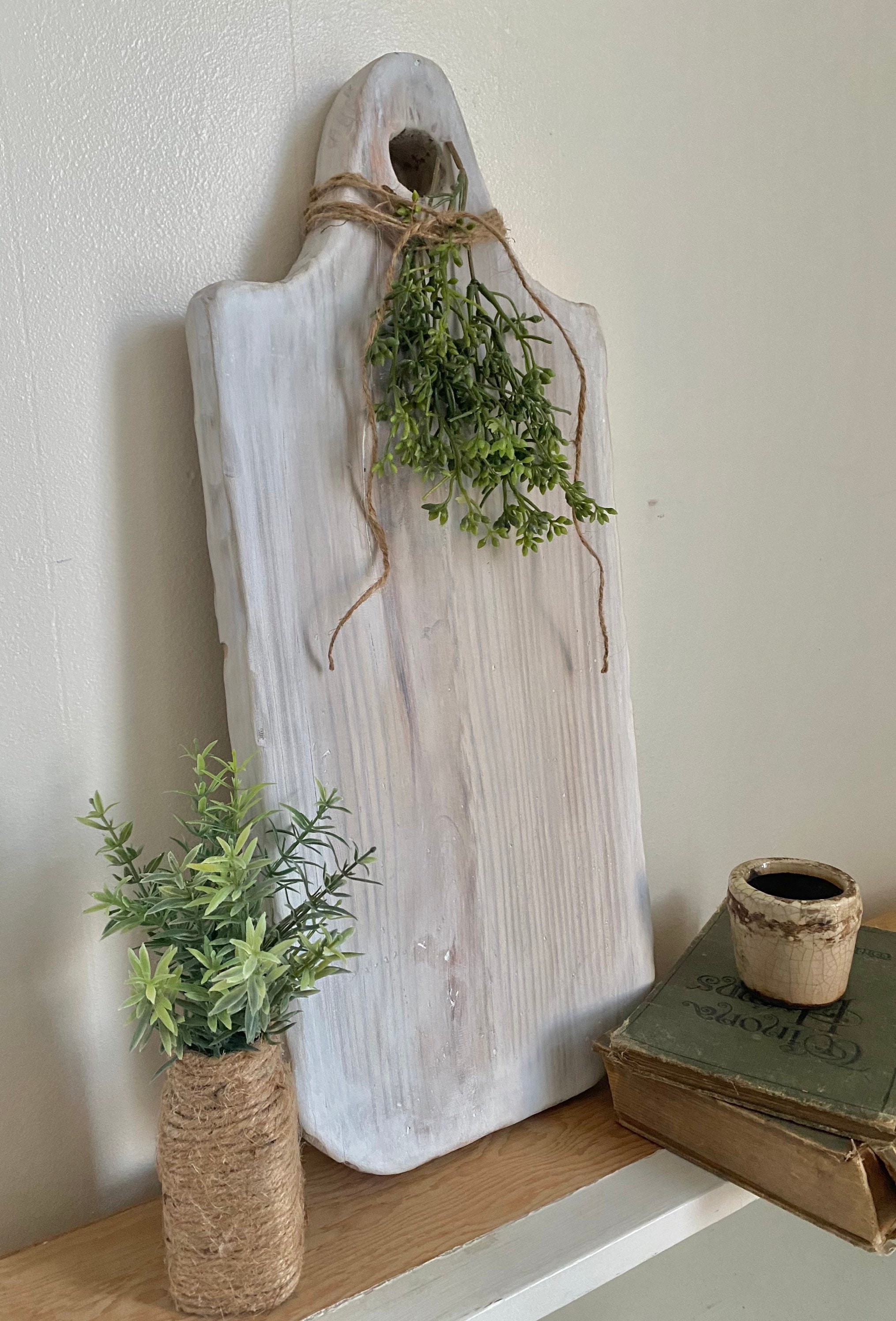 Large Breadboard Decor Vintage Inspired, Farmhouse Cutting Board, White ...