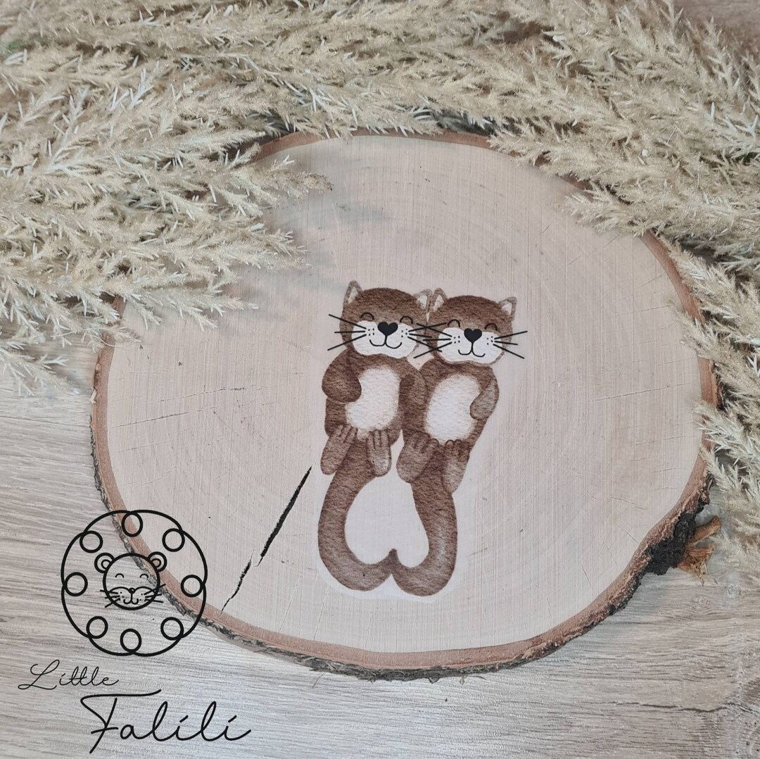DTF Iron-on Image otter Couple DTF Iron-on Image Iron-on Motif Iron-on ...
