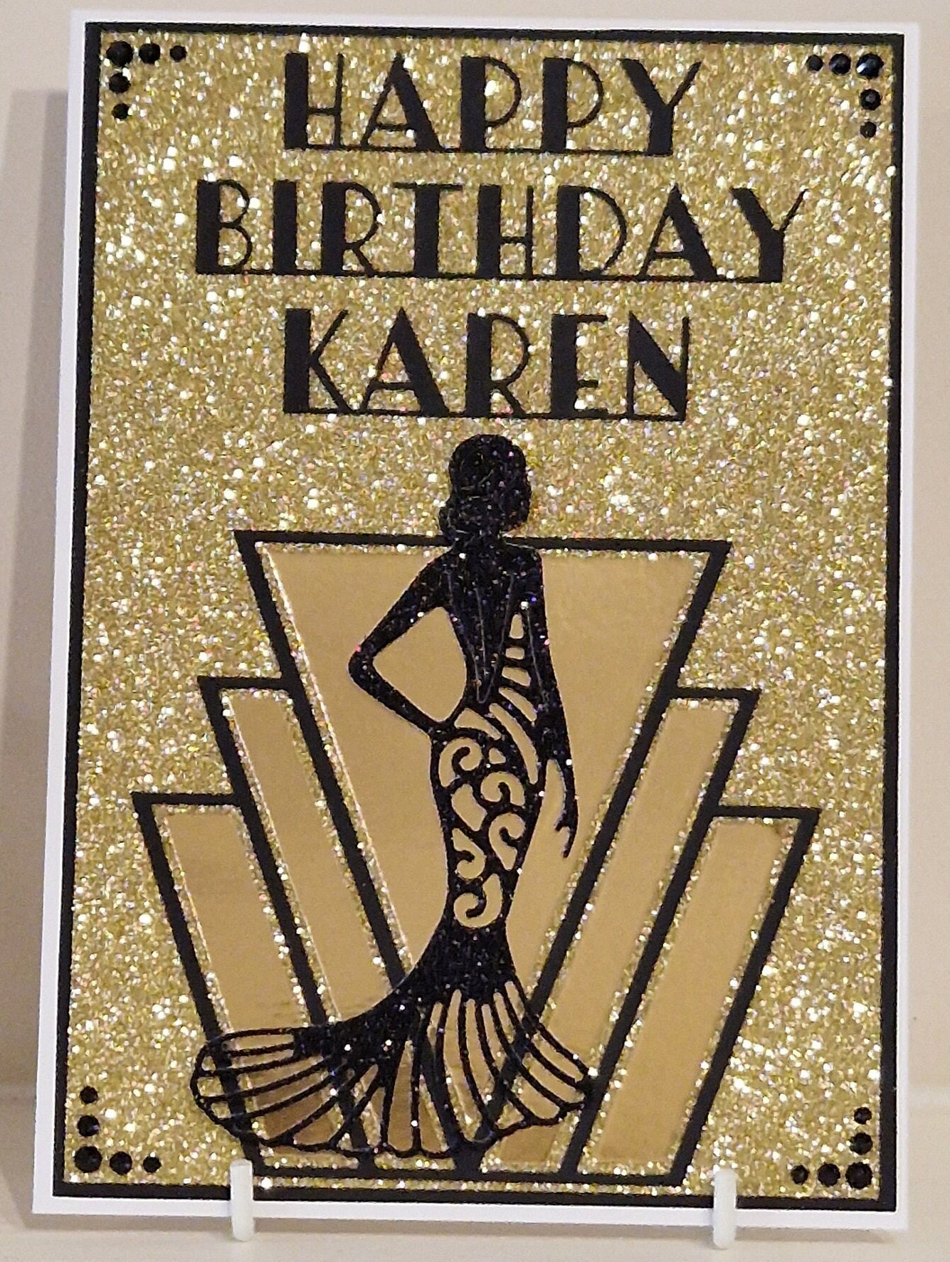Dazzling Art Deco Inspired 1920's 1930's Lady Birthday Card ...