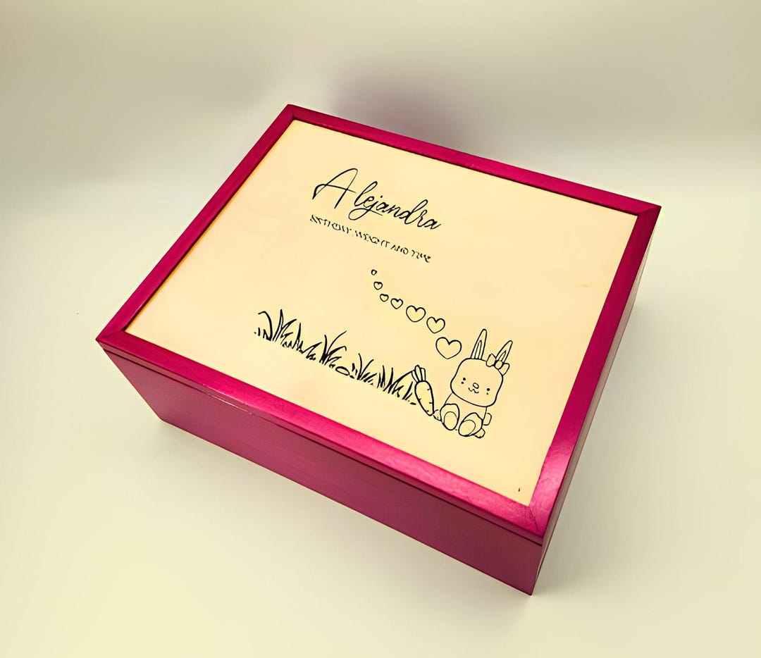 Personalized Large Newborn Baby Girl Memory Box, Keepsake Box, Baby ...