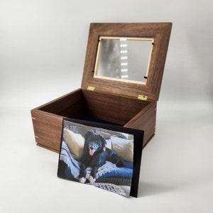 Walnut Keepsake Box With Picture Frame, Pet Box, Memorial Box, Memory ...